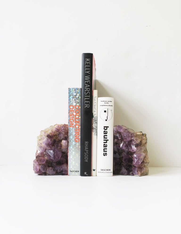 Purple Amethyst Sculptures or Bookends, Pair For Sale at 1stDibs ...