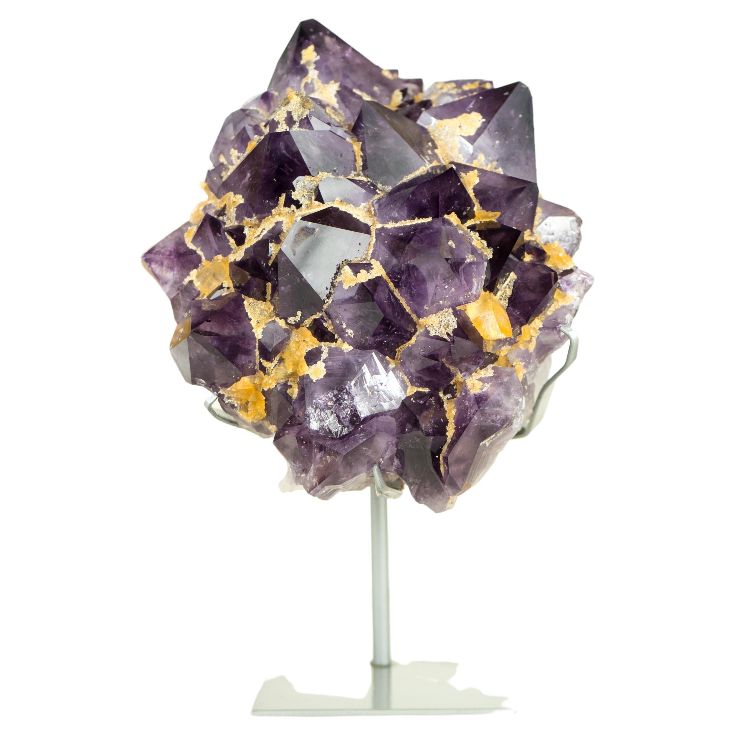 Amethyst Cluster with Intact Purple Phantom Crystal Points from Brazil ...