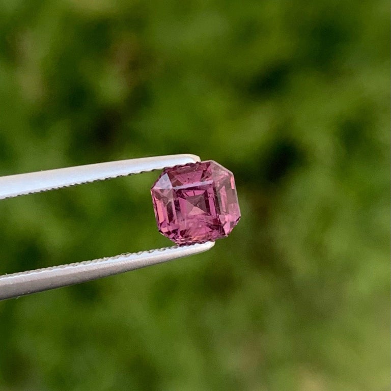 Natural Purple Cut Spinel Gem 1.20 CTS Brilliant Asscher Cut Spinel for ...