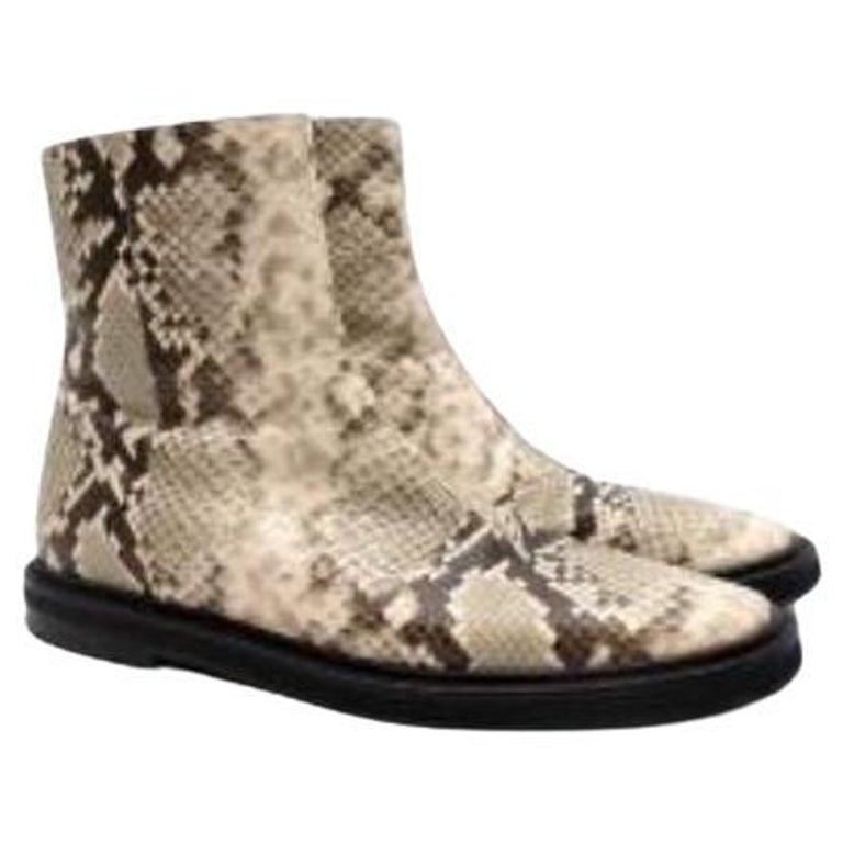 Natural python embossed flatform boots For Sale at 1stDibs