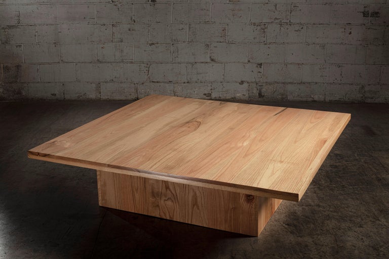 Natural Red Oak Square Coffee Table For Sale at 1stDibs