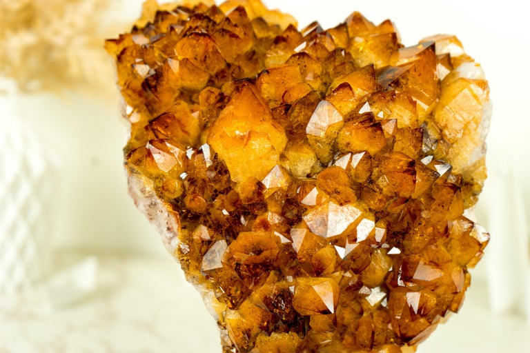 Natural Rich Orange Citrine Cluster with AAA Madeira Orange Druzy on ...