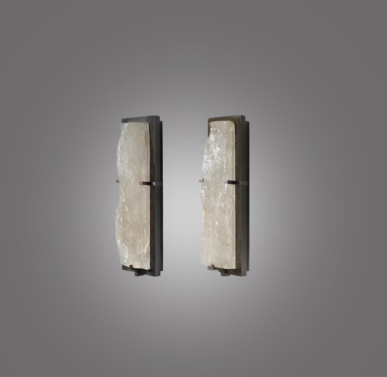 Natural Rock Crystal Sconces by Pheonix For Sale at 1stDibs