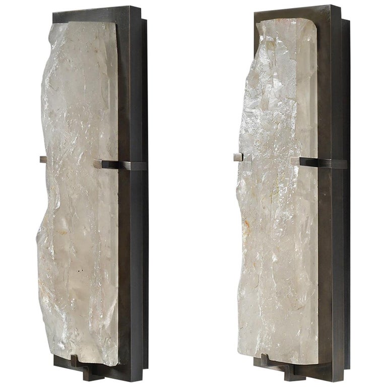 Natural Rock Crystal Sconces by Pheonix For Sale at 1stDibs