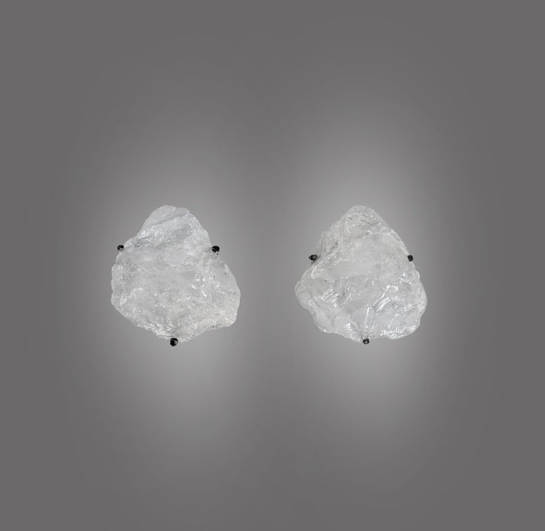 Natural Rock Crystal Sconces by Phoenix at 1stDibs