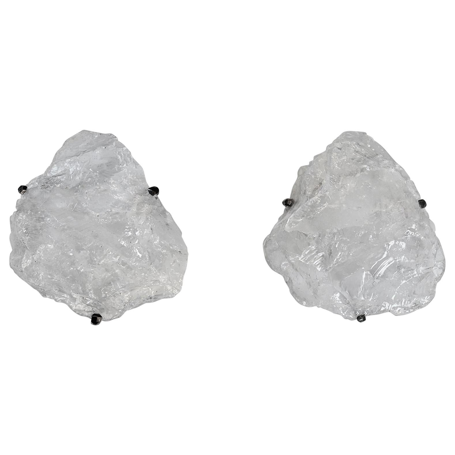 Natural Rock Crystal Sconces by Phoenix at 1stDibs