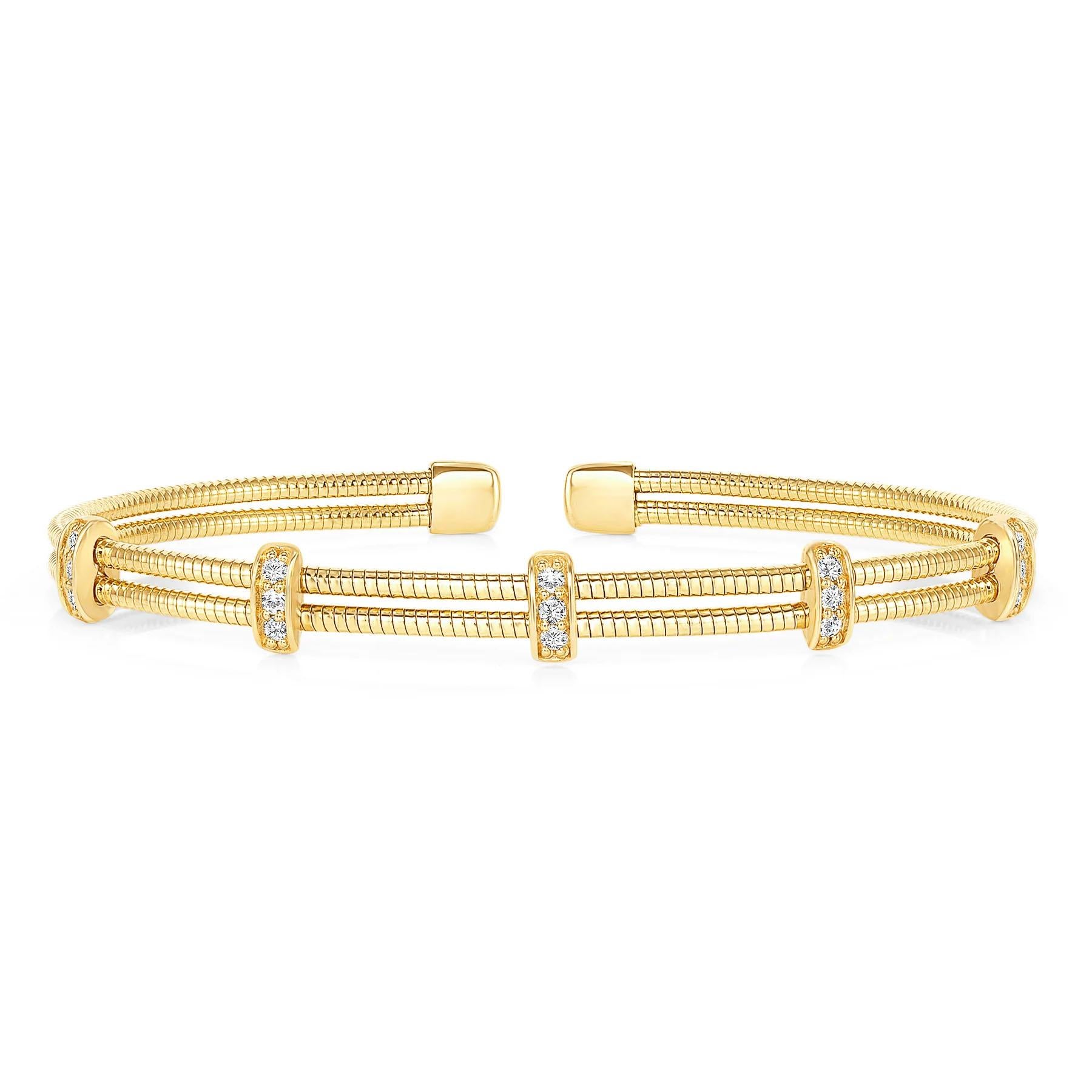 Natural Round Diamond Bar Tennis Bangle For Sale at 1stDibs