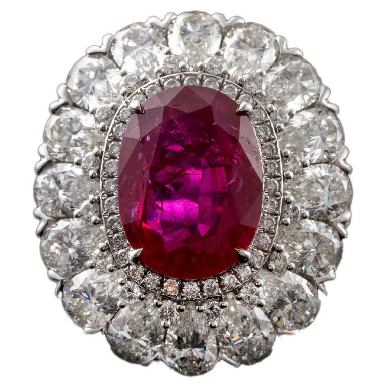 Natural Ruby 7.11ct Pigeon Blood Quality Oval Cut Ring Burma No Heat ...