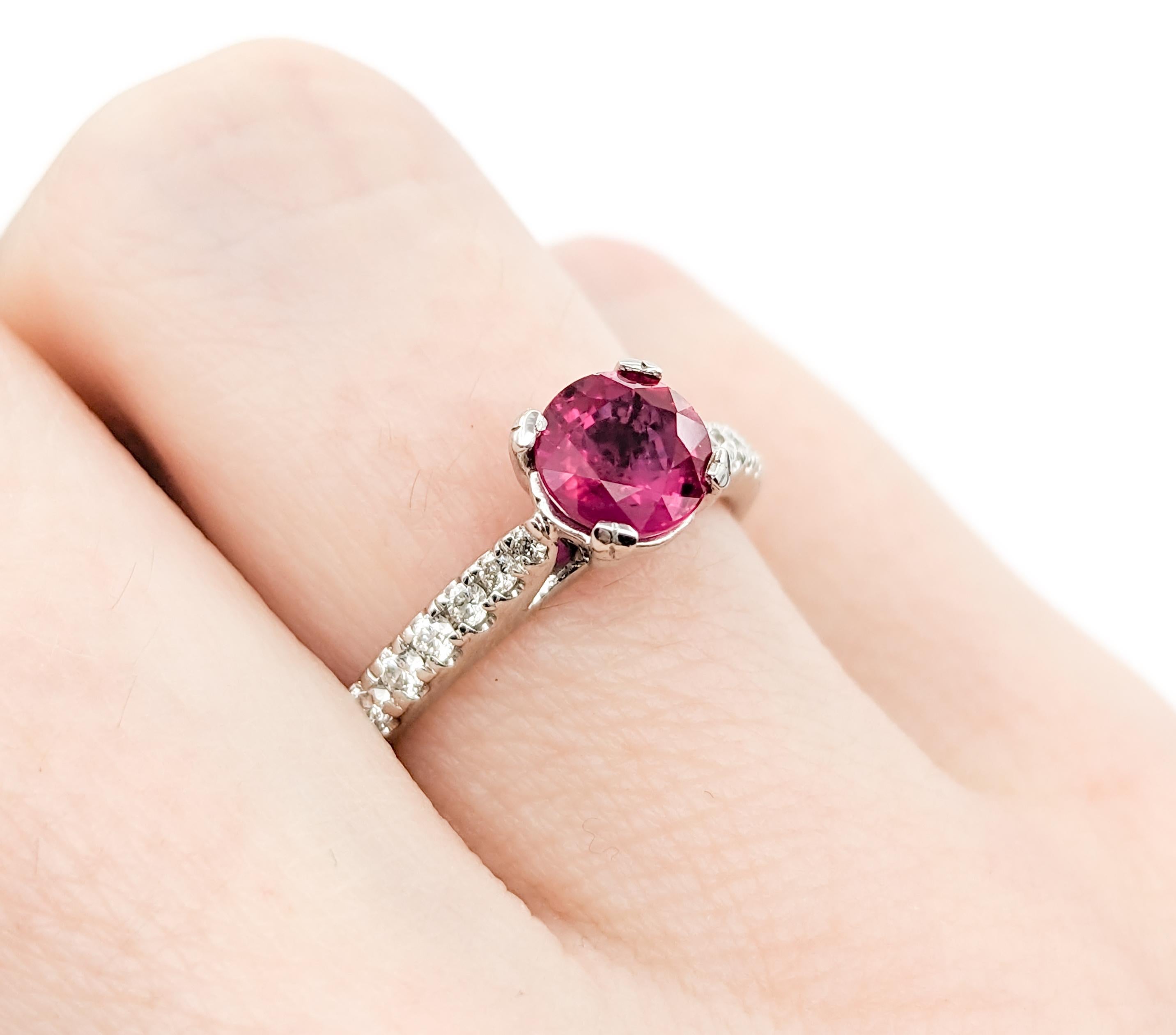 Natural Ruby and Diamond Ring in White Gold For Sale at 1stDibs