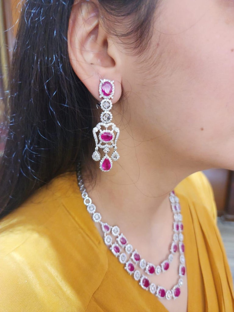 Natural Ruby Necklace with 16.44cts Diamond and 36.47cts Ruby with Gold ...