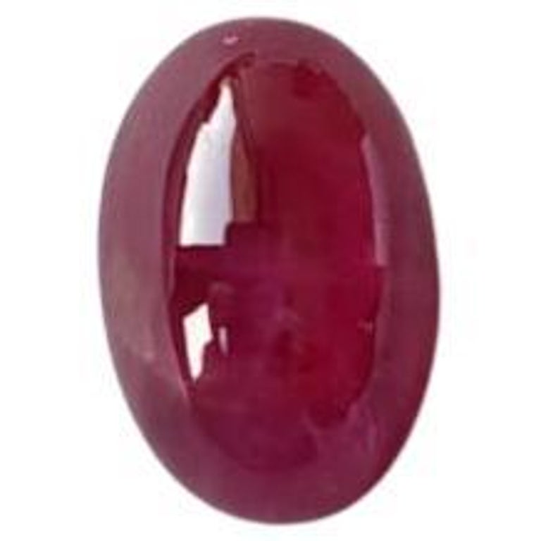 Natural Ruby Oval Cabochon 6.57 Carat Loose Gemstone For Sale at 1stDibs