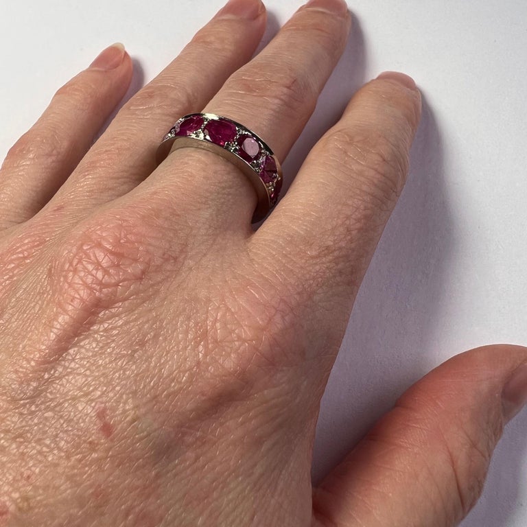 Natural Ruby White Gold Eternity Band Ring For Sale at 1stDibs