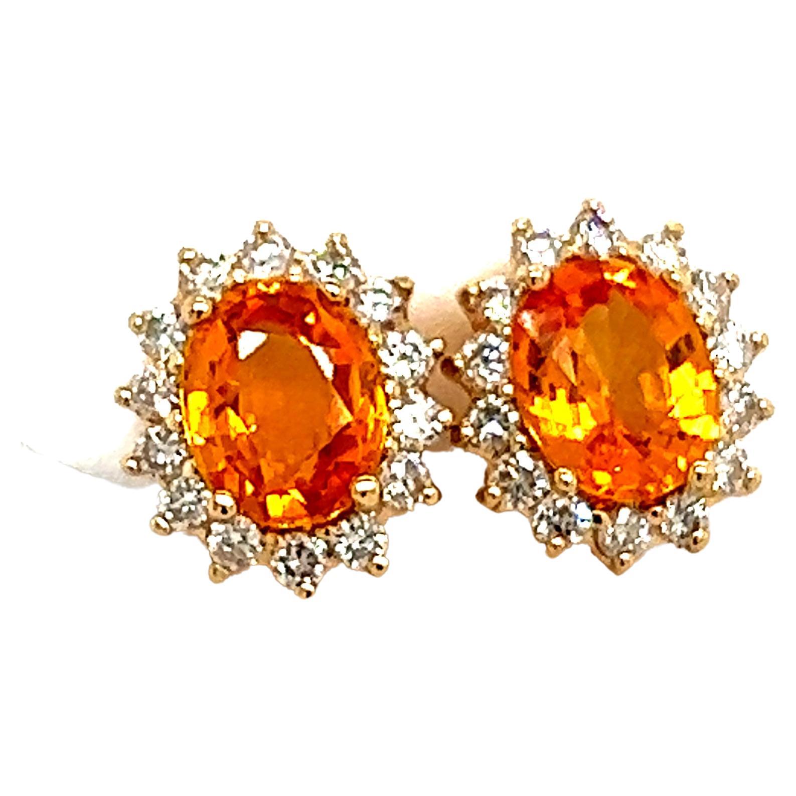 Natural Sapphire Diamond Stud Earrings 14k W Gold 0.96 TCW Certified ...