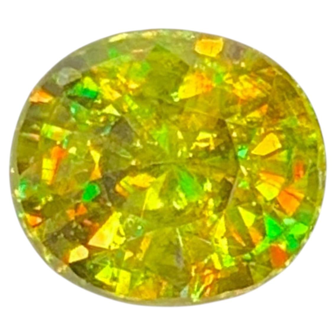 Natural Sphene Titanite Gemstone: 1.73 Carat Yellow Fancy Cut, June ...