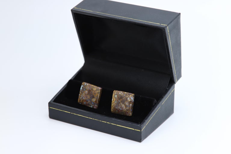 Natural Stone Cufflink Men's Cufflinks Square Shape Natural Stone Men's ...