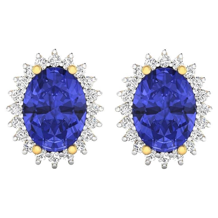 2.50 Carat Natural Diamonds Halo Stud Earrings and Profile Encrusted 14 ...