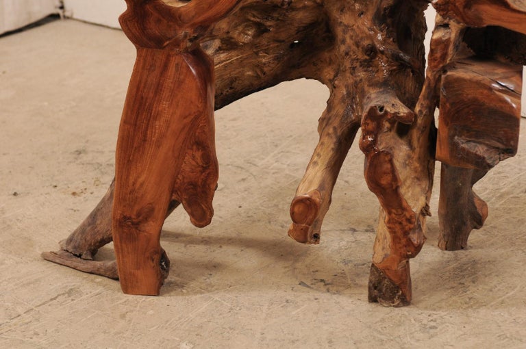 Natural Teak Root Console or Sofa Table at 1stDibs