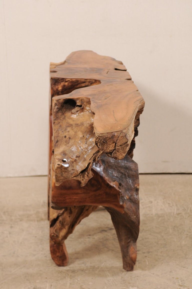 Natural Teak Root Console or Sofa Table at 1stDibs