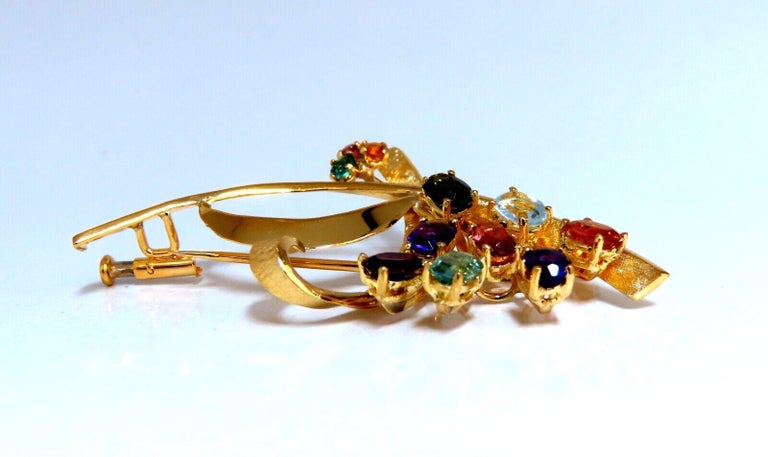 Natural Tourmaline Aquamarine Citrine Amethyst Garnet Bundle Pin 18kt ...