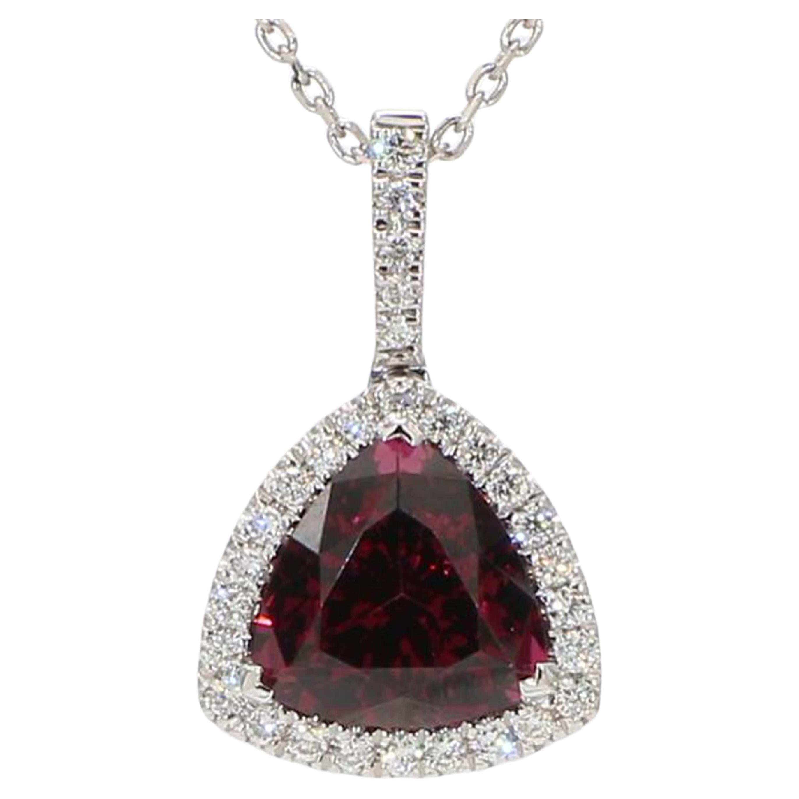 3.58 Carat Green Tourmaline Diamonds set in 14K White Gold Pendant For ...
