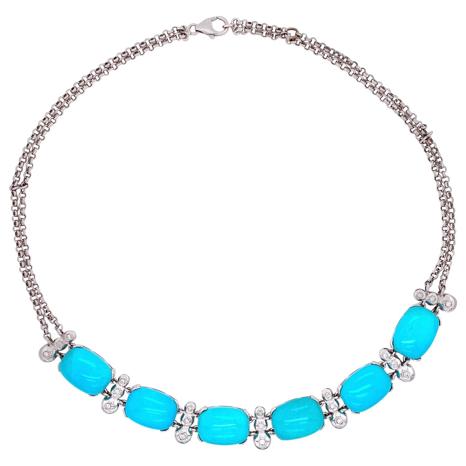 Alexander Kower Turquoise Lapis Diamond Gold Collar at 1stDibs