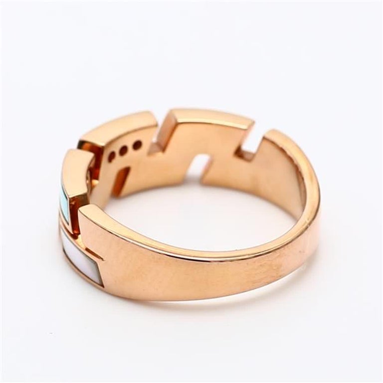 Natural Turquoise and White Pinctada Maxima .09 Carat TW Rose Gold ...