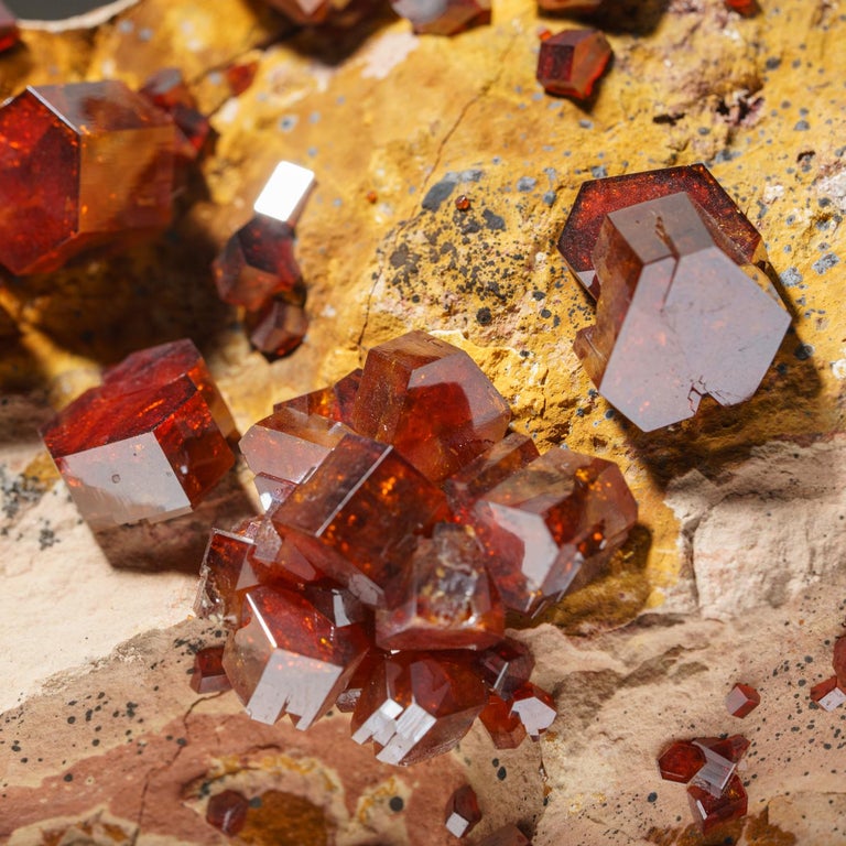 Natural Vanadinite Crystal Cluster on Matrix from Mibladen, Khénifra, Morocco For Sale at 1stDibs