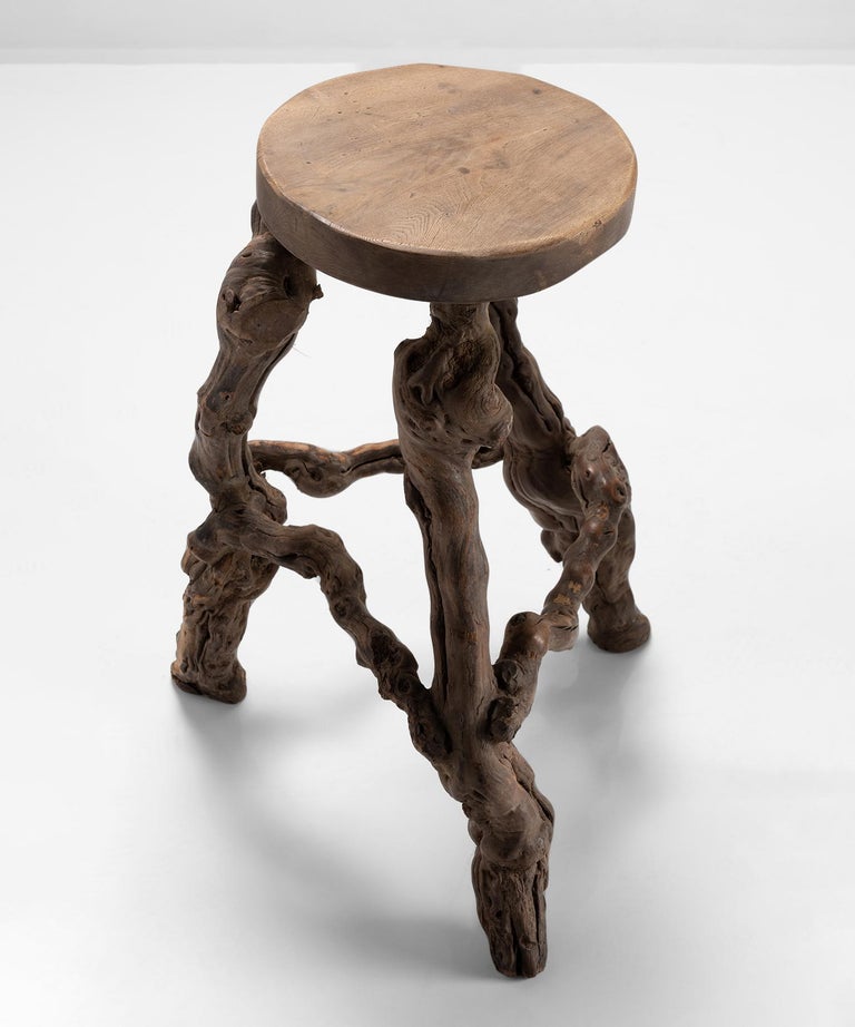 Natural Vine Wood Stools at 1stDibs | natural wood stools