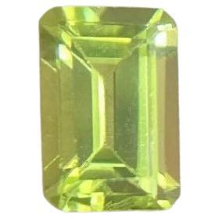 Natural Vivid Green Peridot 1.00ct Emerald Octagon Cut Loose Gem at 1stDibs