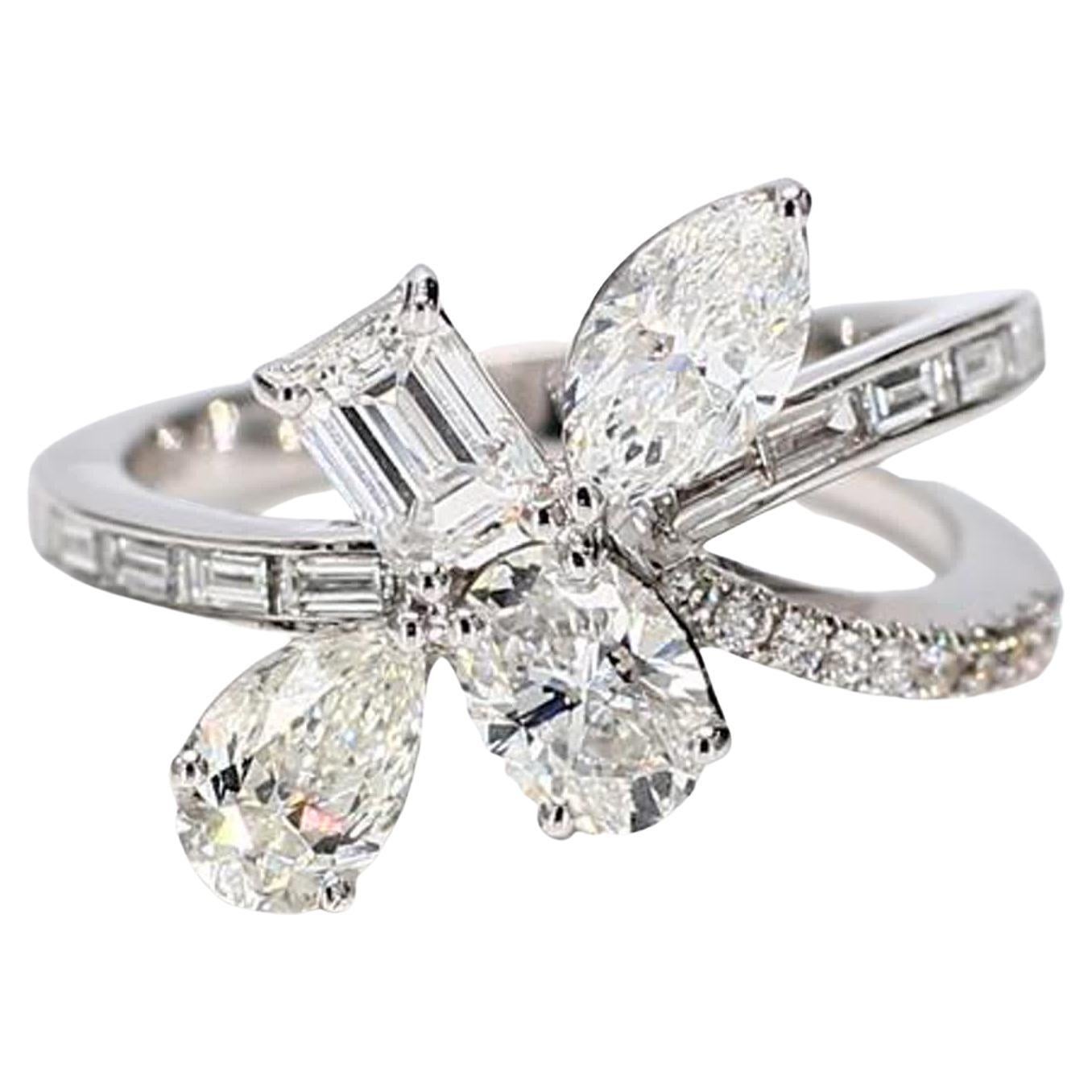 Natural White Round Diamond .86 Carat TW Gold Cocktail Ring For Sale at ...