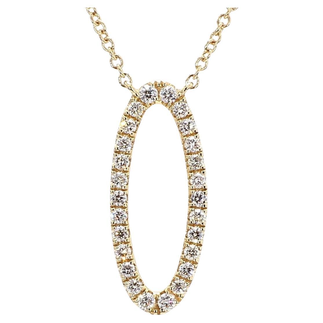 Natural White Round Diamond 2.67 Carat TW Yellow Gold Necklace For Sale ...