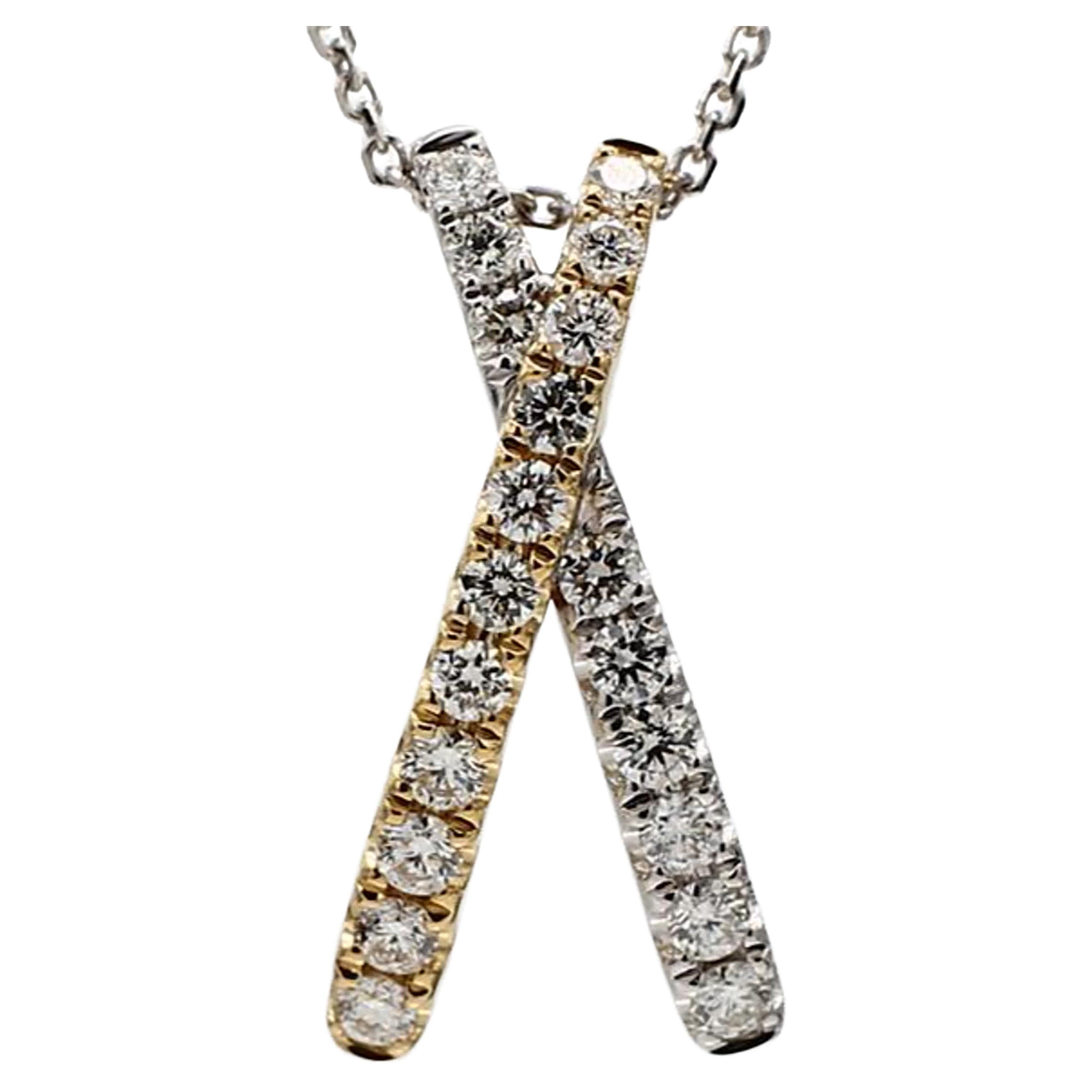 Natural Pink Round Diamond .38 Carat TW Rose Gold Drop Pendant For Sale ...