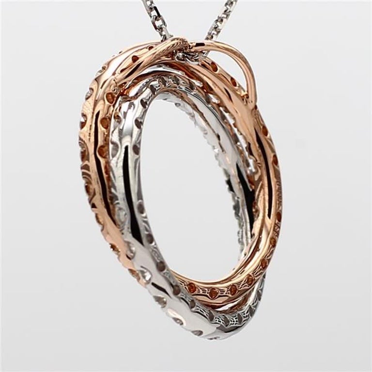 Natural White Round Diamonds 1.25 Carat TW Rose Gold Circle Pendant For ...