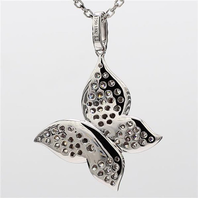 Natural White Round Diamonds .90 Carats TW White Gold Drop Pendant For ...