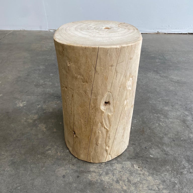 Natural Wood Stump Side Table For Sale at 1stDibs