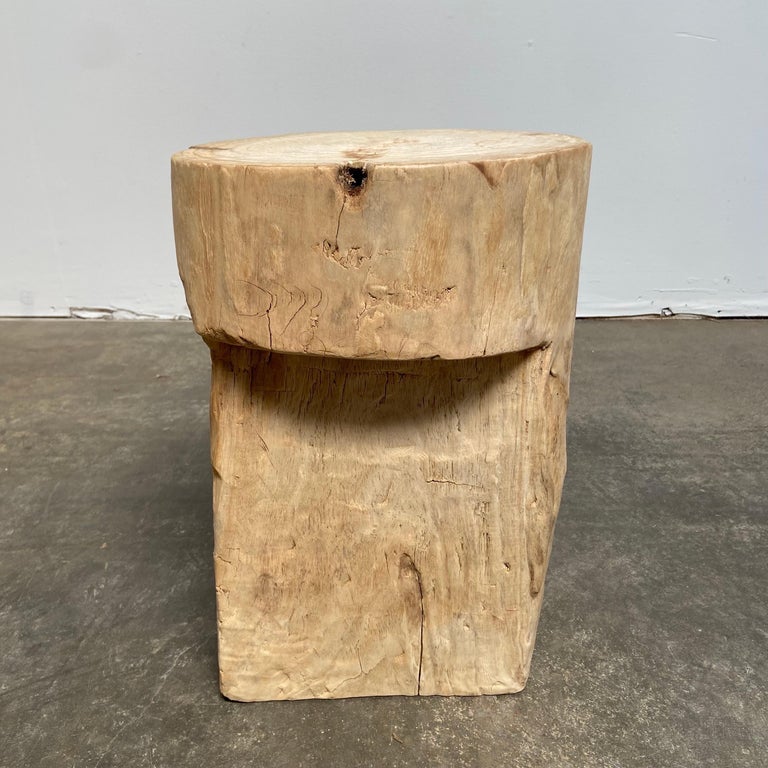 Natural Wood Stump Side Table at 1stDibs