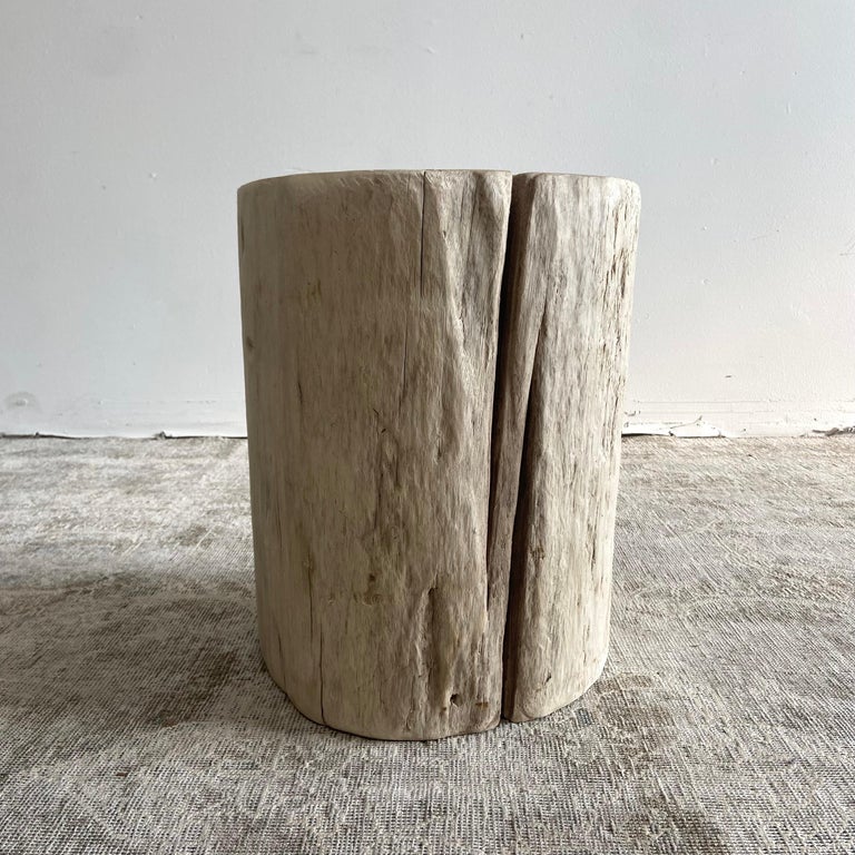 Natural Wood Stump Side Table or Stool For Sale at 1stDibs