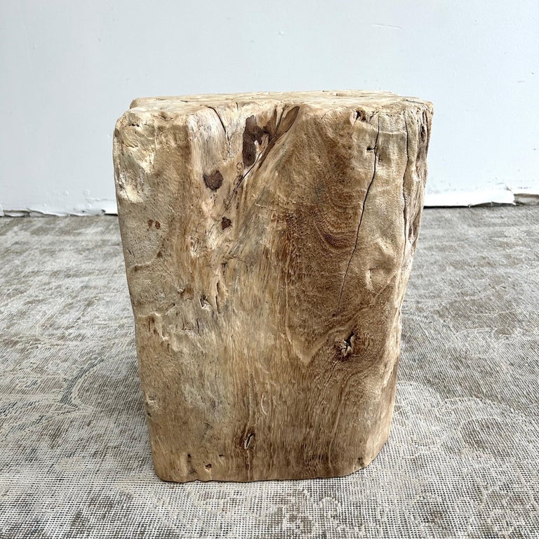 Natural Wood Stump Side Table or Stool For Sale at 1stDibs