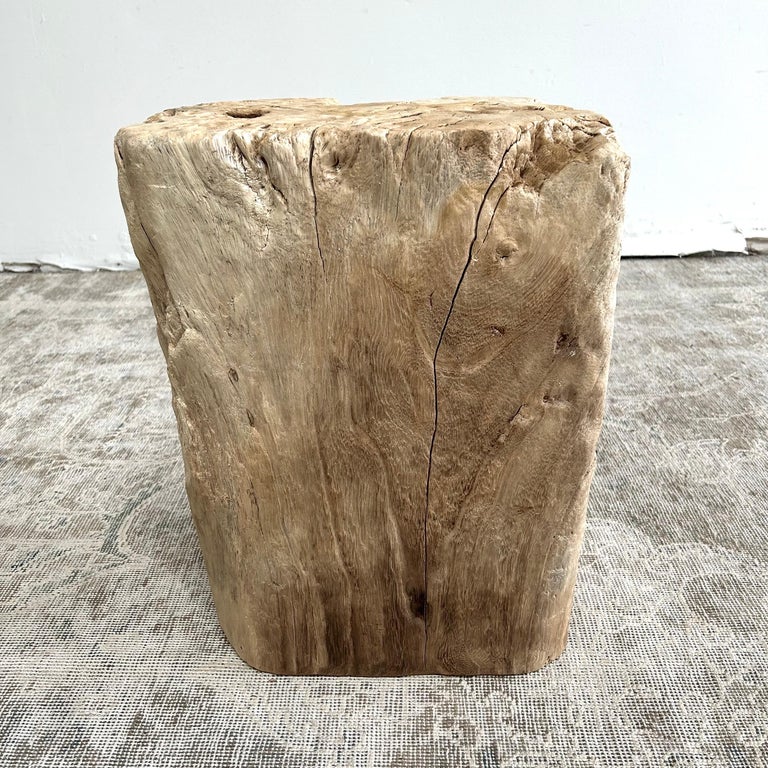Natural Wood Stump Side Table or Stool For Sale at 1stDibs