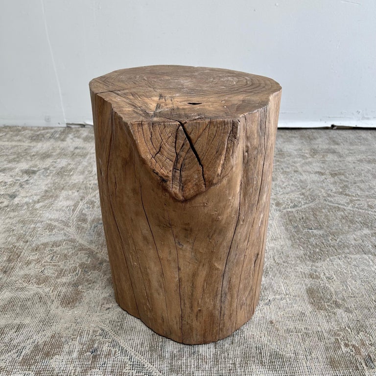 Natural Wood Stump Side Table or Stool For Sale at 1stDibs