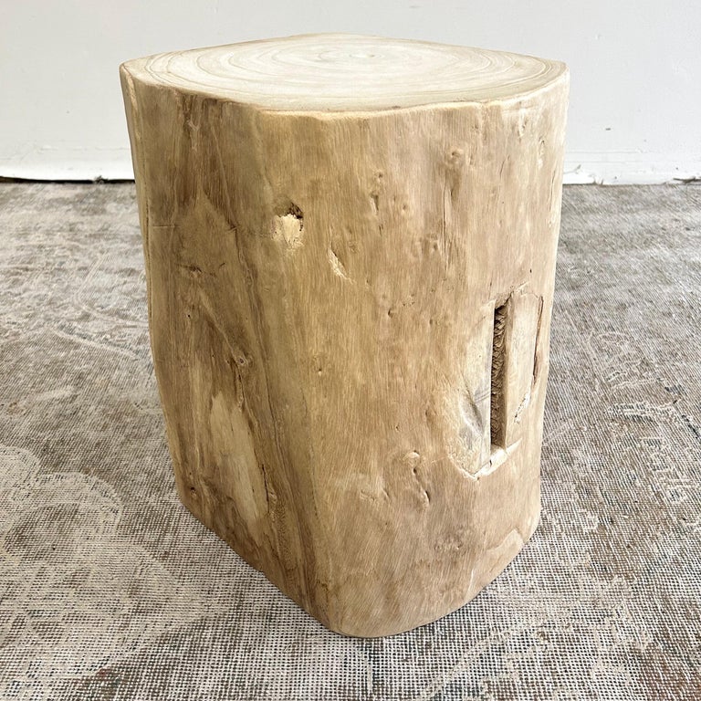 Natural Wood Stump Side Table or Stool For Sale at 1stDibs