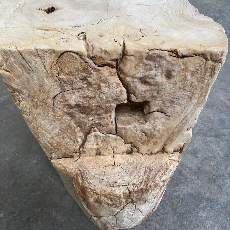 Natural Wood Stump Stool or Rustic Side Table For Sale at 1stDibs