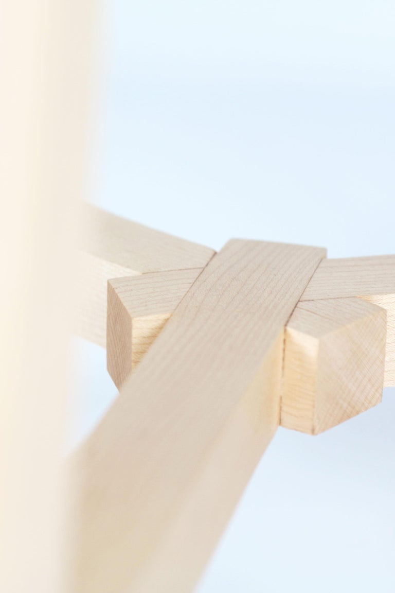 Natural Wood Vanity Stool For Sale at 1stDibs
