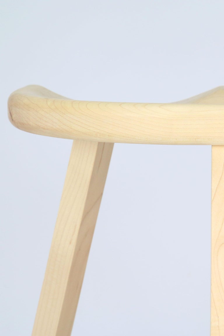 Natural Wood Vanity Stool For Sale at 1stDibs