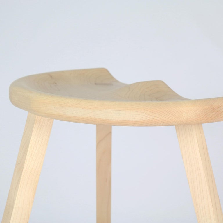 Natural Wood Vanity Stool For Sale at 1stDibs