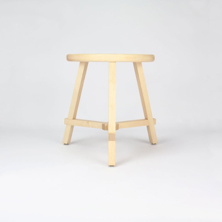 Natural Wood Vanity Stool For Sale at 1stDibs
