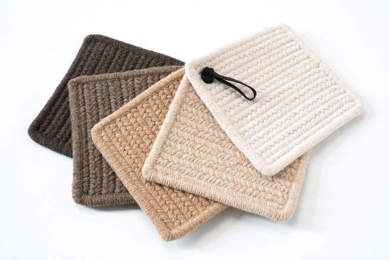 Natural Woven Wool Basket in Light Grey and Cream, Custom Made in the ...