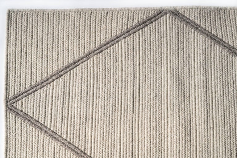 Natural Woven Wool Runner Rug in Grey, Reversible, Custom Crafted in ...