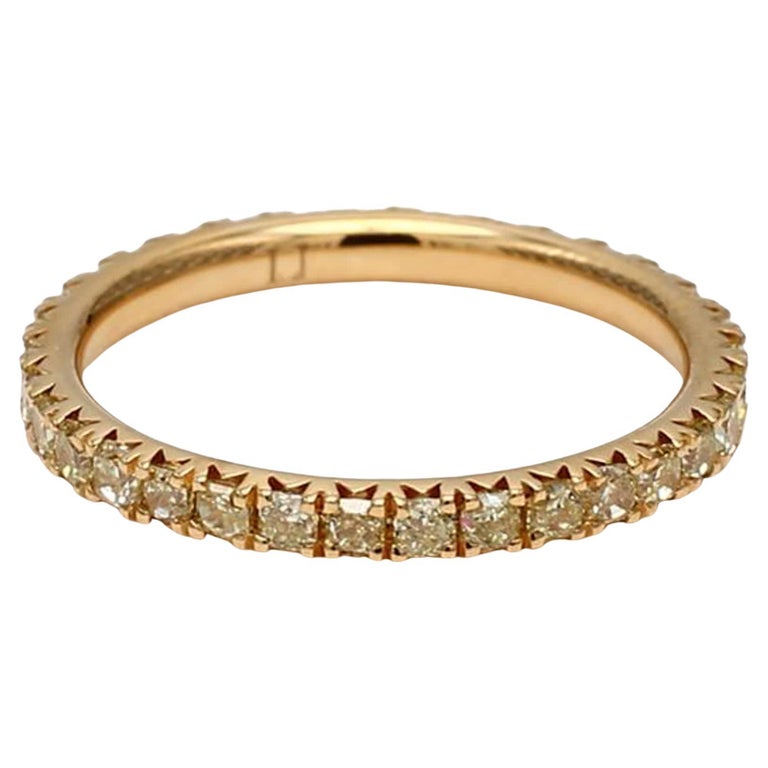 Natural Yellow Radiant Diamond .96 Carat TW Yellow Gold Eternity Band ...