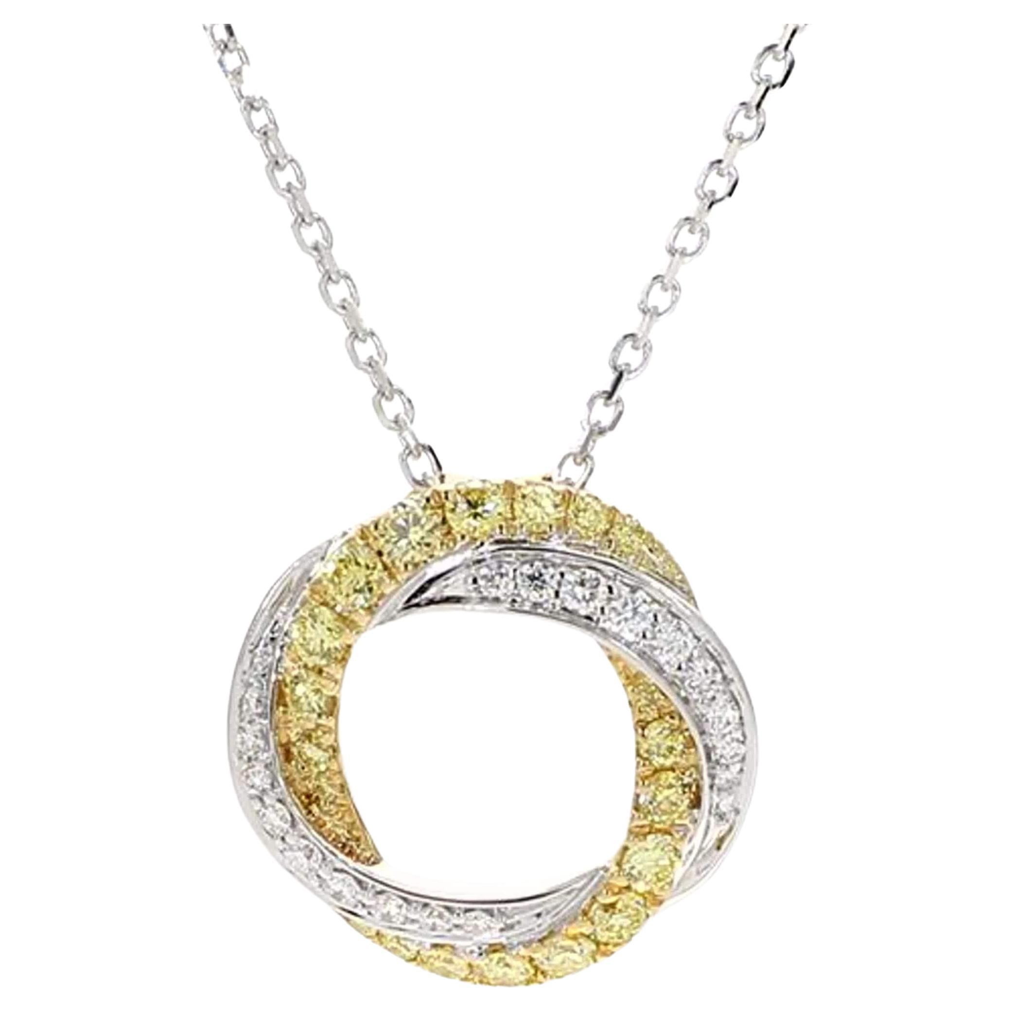 Natural White Round Diamond .32 Carat TW White Gold Circle Pendant For ...